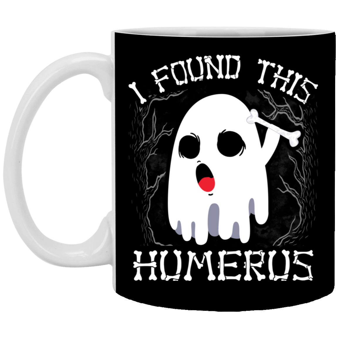 Halloween Ceramic Mug | I Found This Humerus Cute Boo Ghost Mug | CubeBik