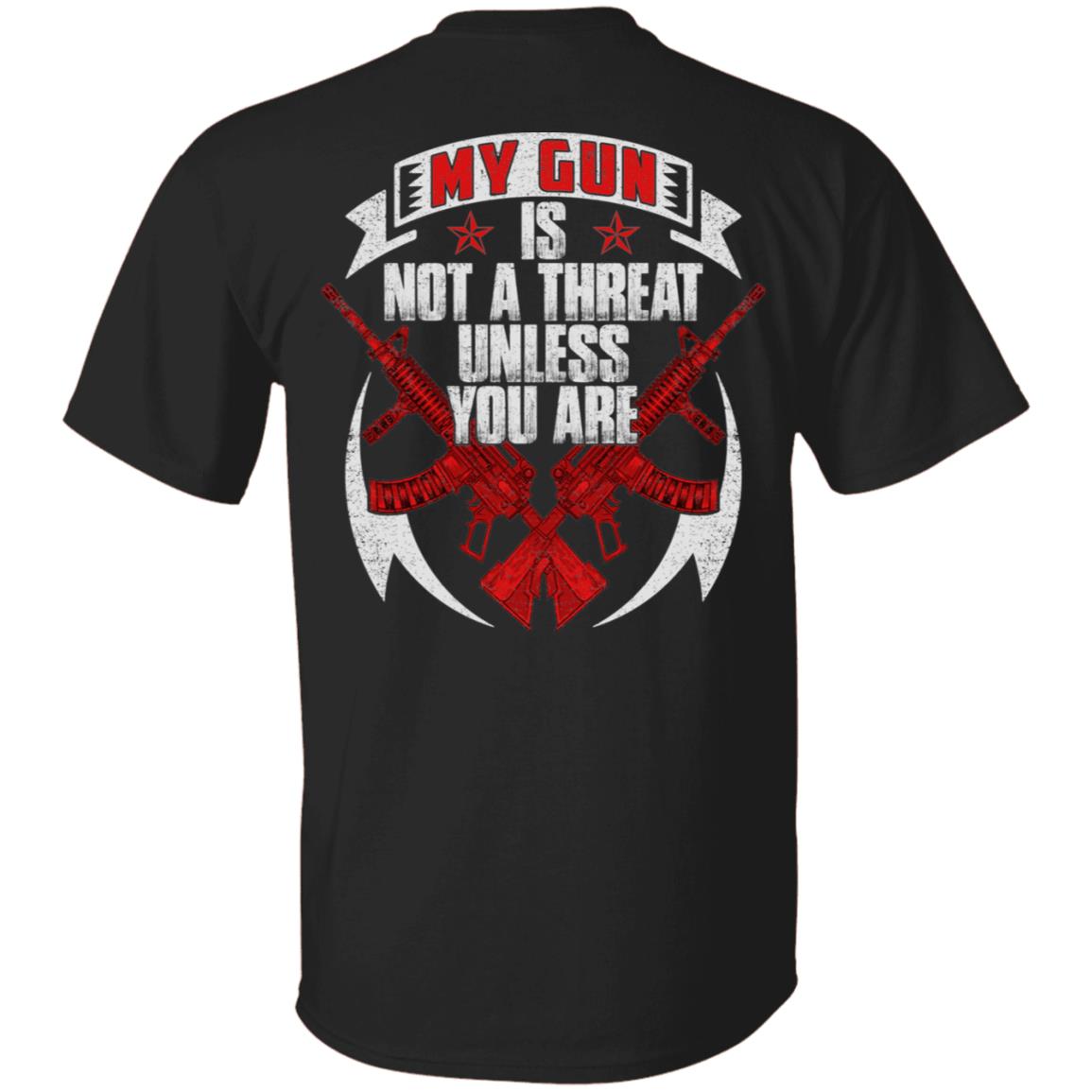 Funny Gun Shirt | My Gun Is Not A Threat Unless You Are T-Shirt | CubeBik