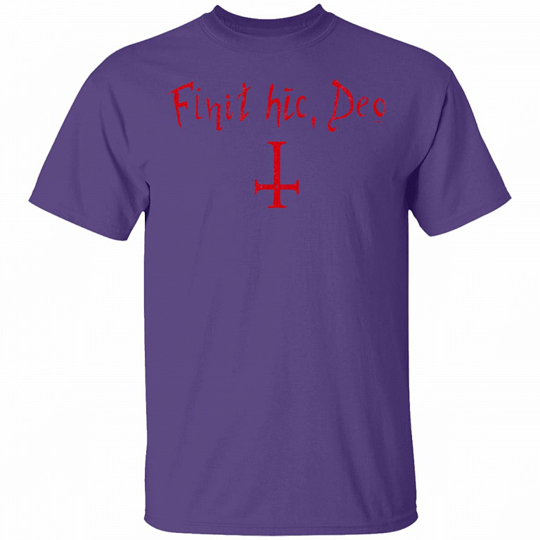 Finit HIC Deo God Ends Here Nun T-Shirt - The Upside Down Cross | CubeBik