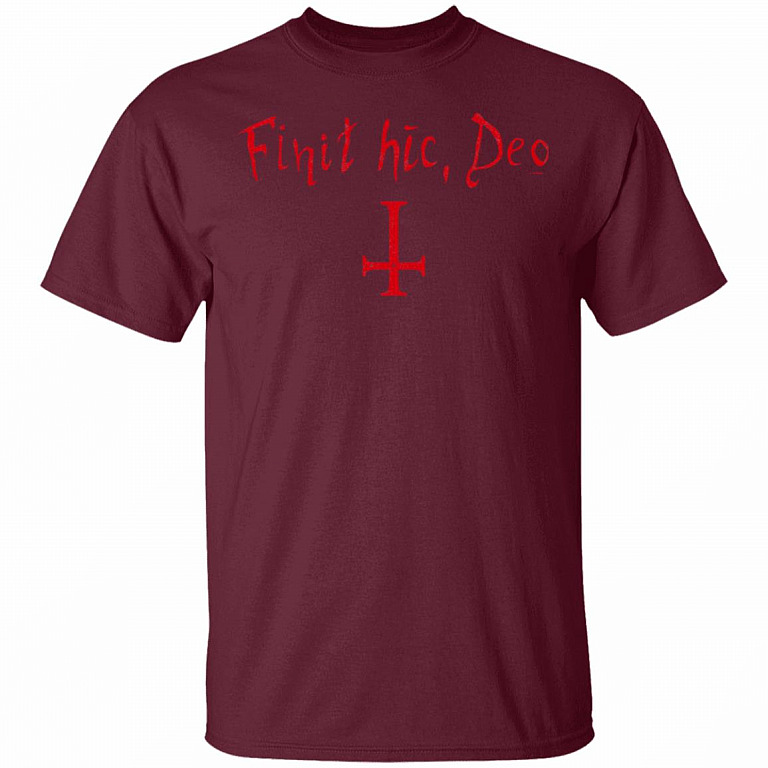 Finit HIC Deo God Ends Here Nun T-Shirt - The Upside Down Cross | CubeBik