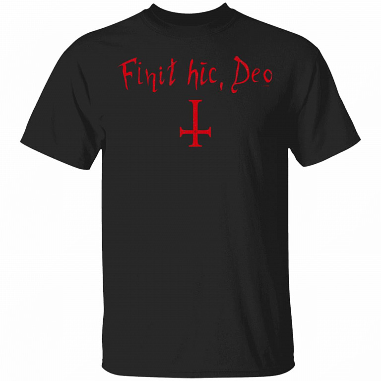 Finit HIC Deo God Ends Here Nun T-Shirt - The Upside Down Cross | CubeBik