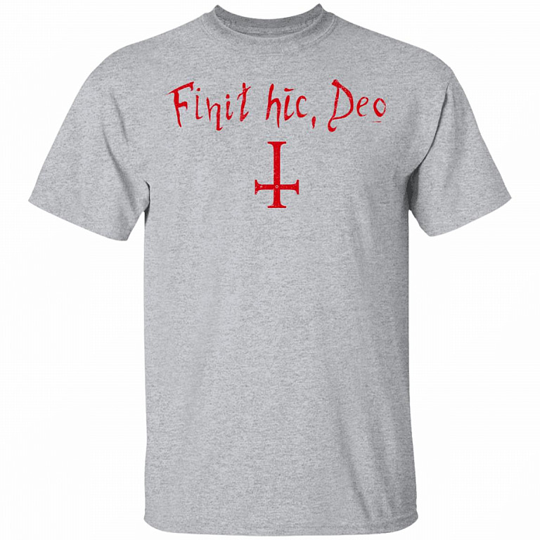 Finit HIC Deo God Ends Here Nun T-Shirt - The Upside Down Cross | CubeBik
