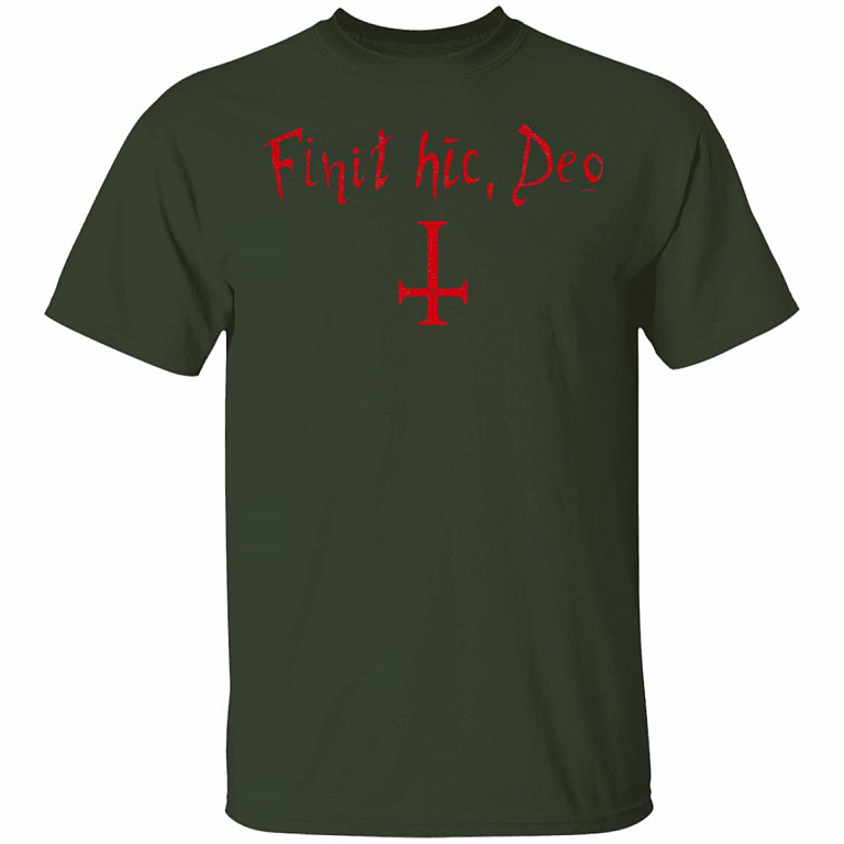 Finit HIC Deo God Ends Here Nun T-Shirt - The Upside Down Cross | CubeBik