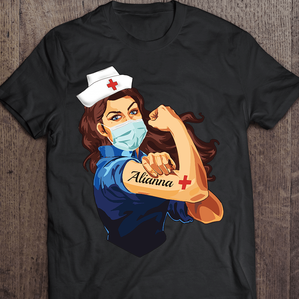 Nurse Custom Shirt | Nurse Strong Women Personalized Name T-Shirt - V ...