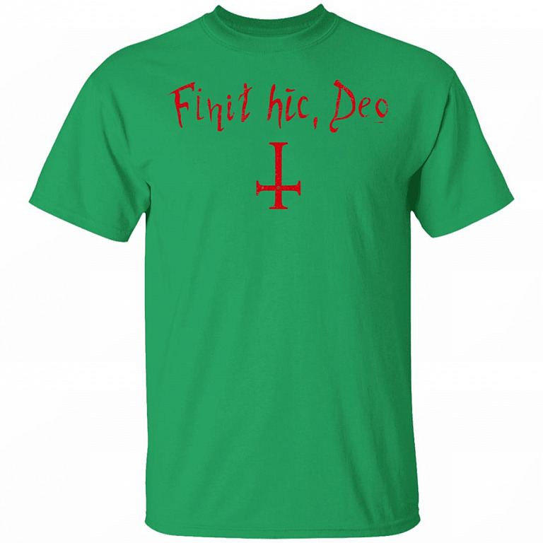 Finit HIC Deo God Ends Here Nun T-Shirt - The Upside Down Cross | CubeBik