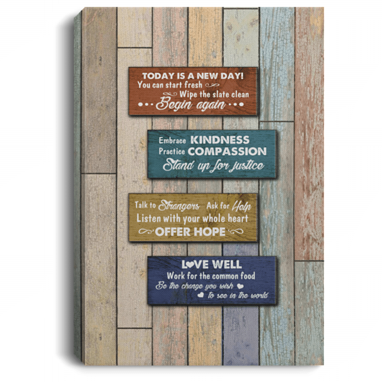 Inspirational Wall Art | Today Is A New Day Vintage Gallery Wrapped ...