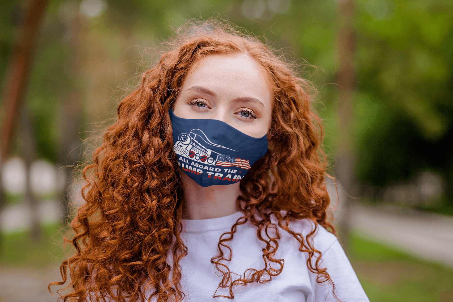 Support Trump Face Mask | All Aboard The Trump Train Printed Cloth Face ...
