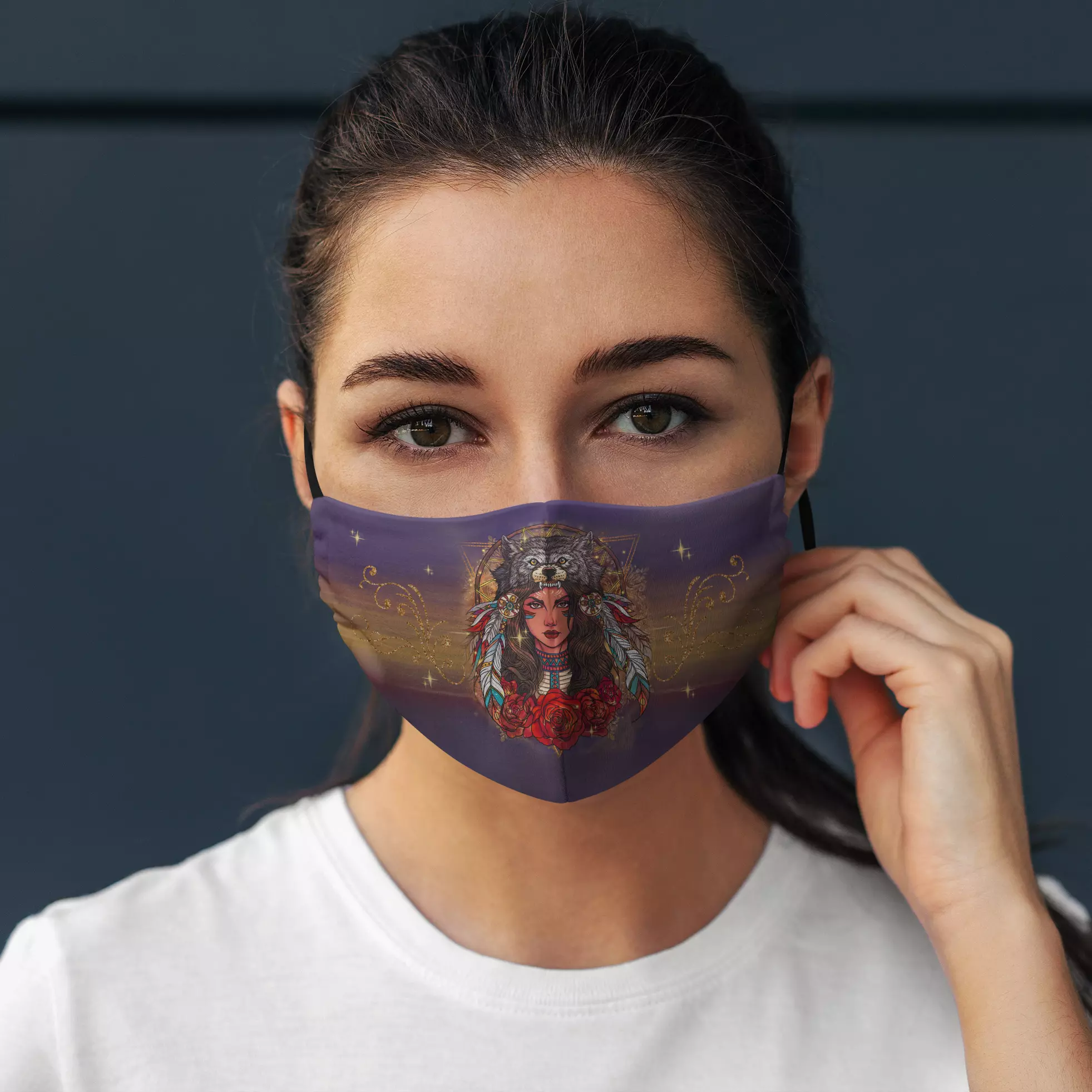 Native Woman Gift | Native American Woman Washable Reusable Custom Face ...