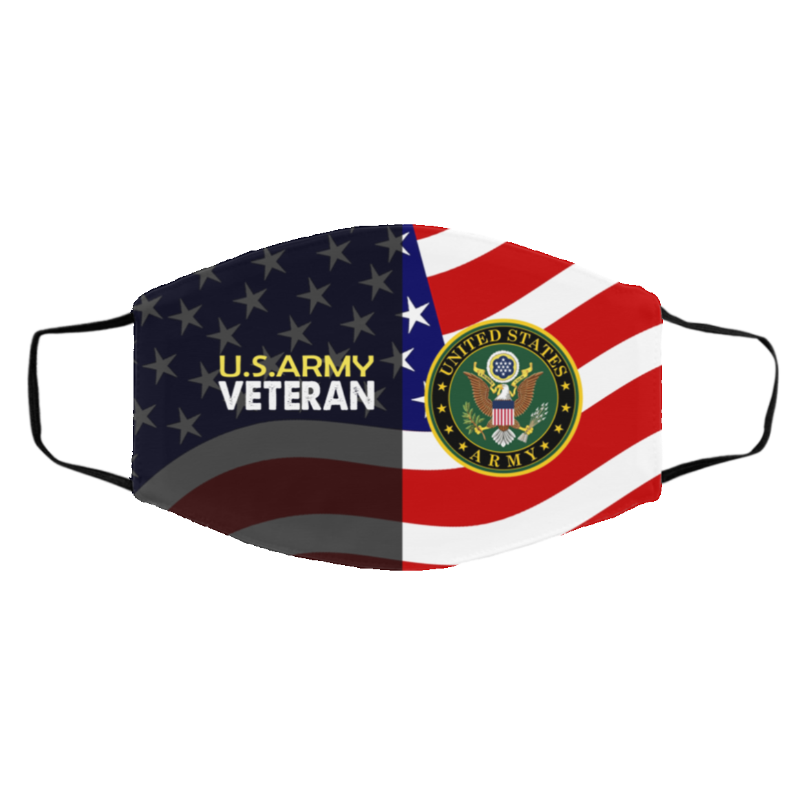 Army Veteran With Emblem Mask | US Army Veteran Washable Reusable Face ...