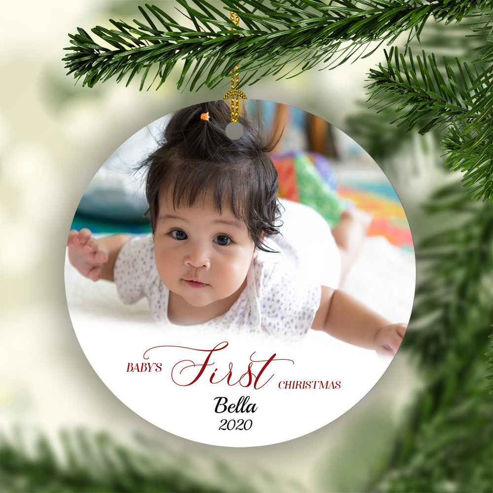 Baby's First Christmas Frame Ornament | Custom Photo Baby's First ...