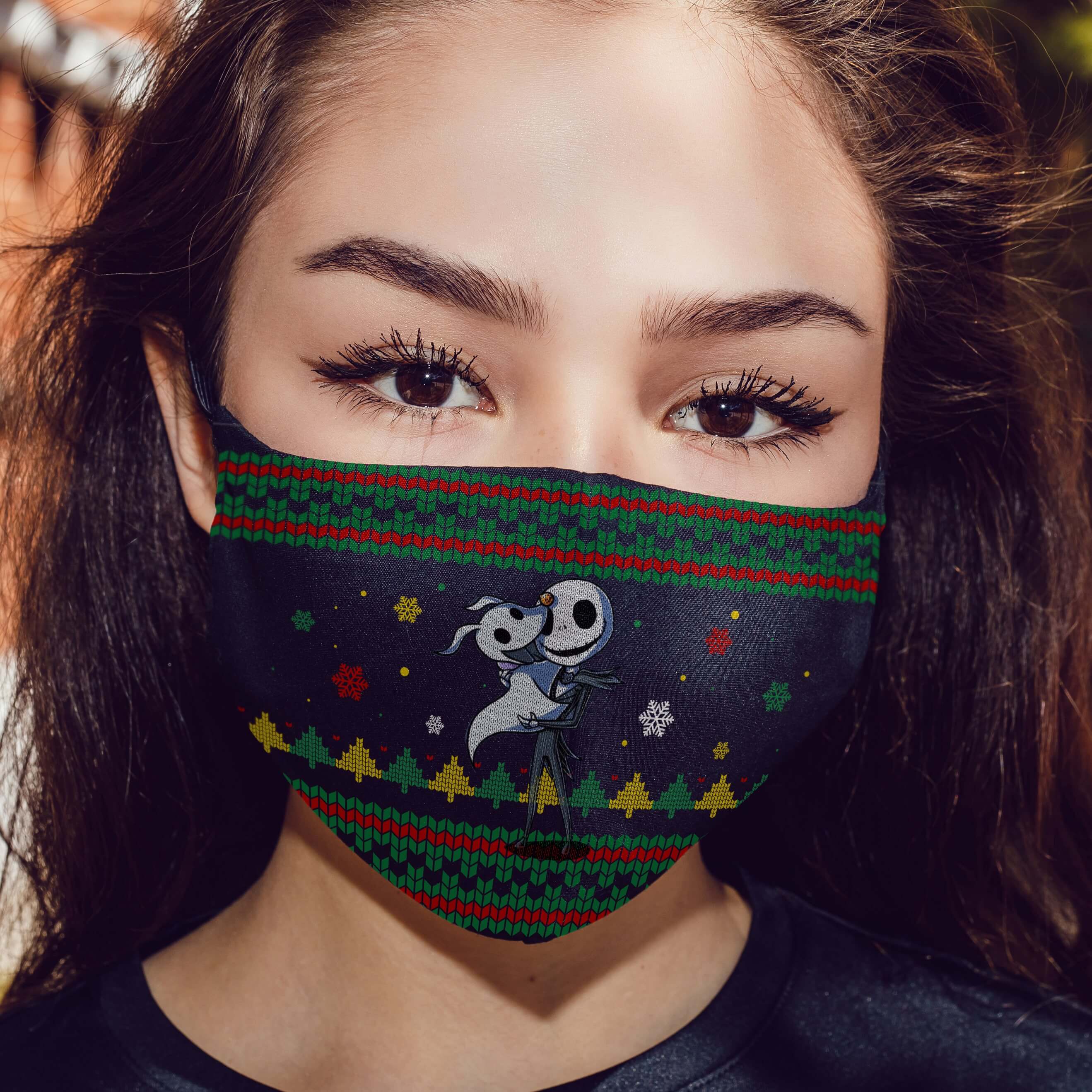 Jack Skellington Face Mask | Jack Skellington Christmas Washable Face ...
