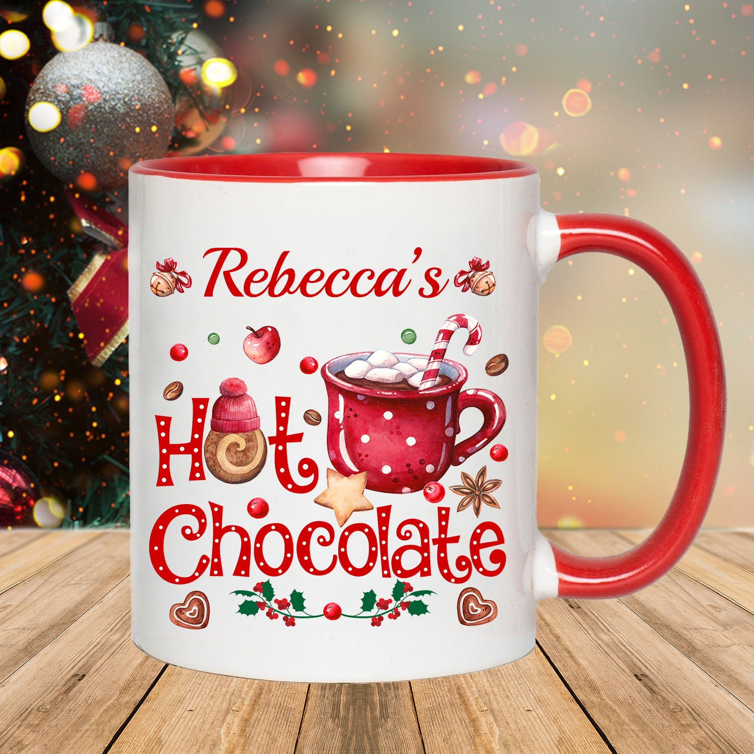 Custom Christmas Theme Mug | Personalized Hot Chocolate Ceramic Coffee ...