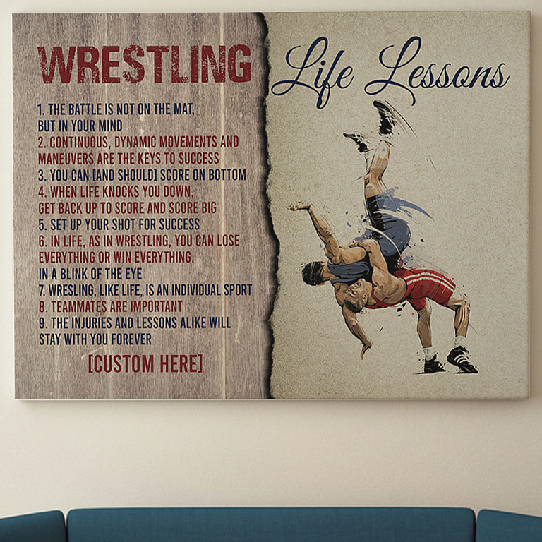 Personalized Wrestling Life Lessons The Battle Is Not On The Mat Framed ...