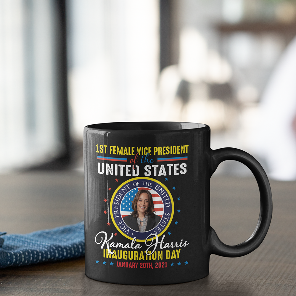 Political Gift Kamala Harris Mug Dark Madam Vice President | CubeBik