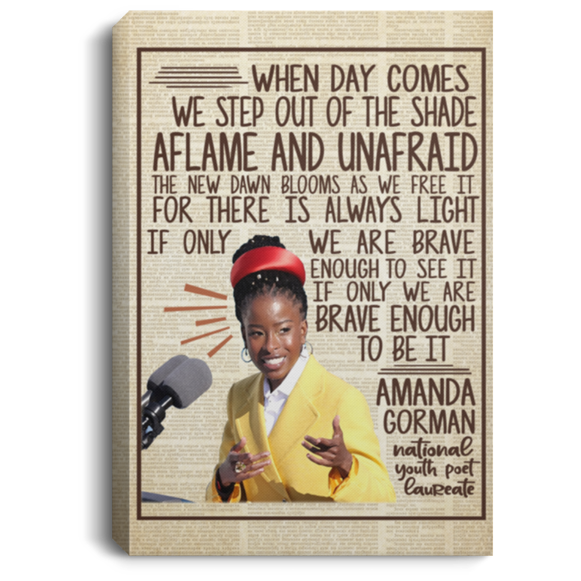 Amanda Inauguration Poem Poster | Amanda Gorman Inauguration Framed ...
