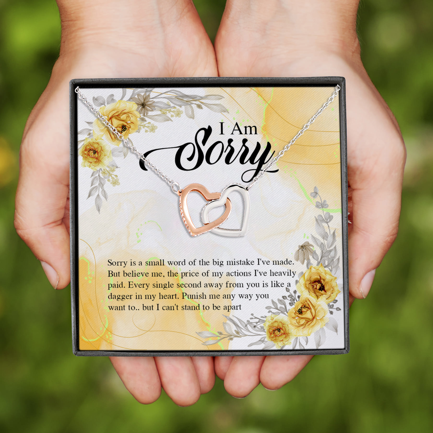 Sorry Necklace | I am Sorry Sorry Is A Small Word Interlocking Hearts ...