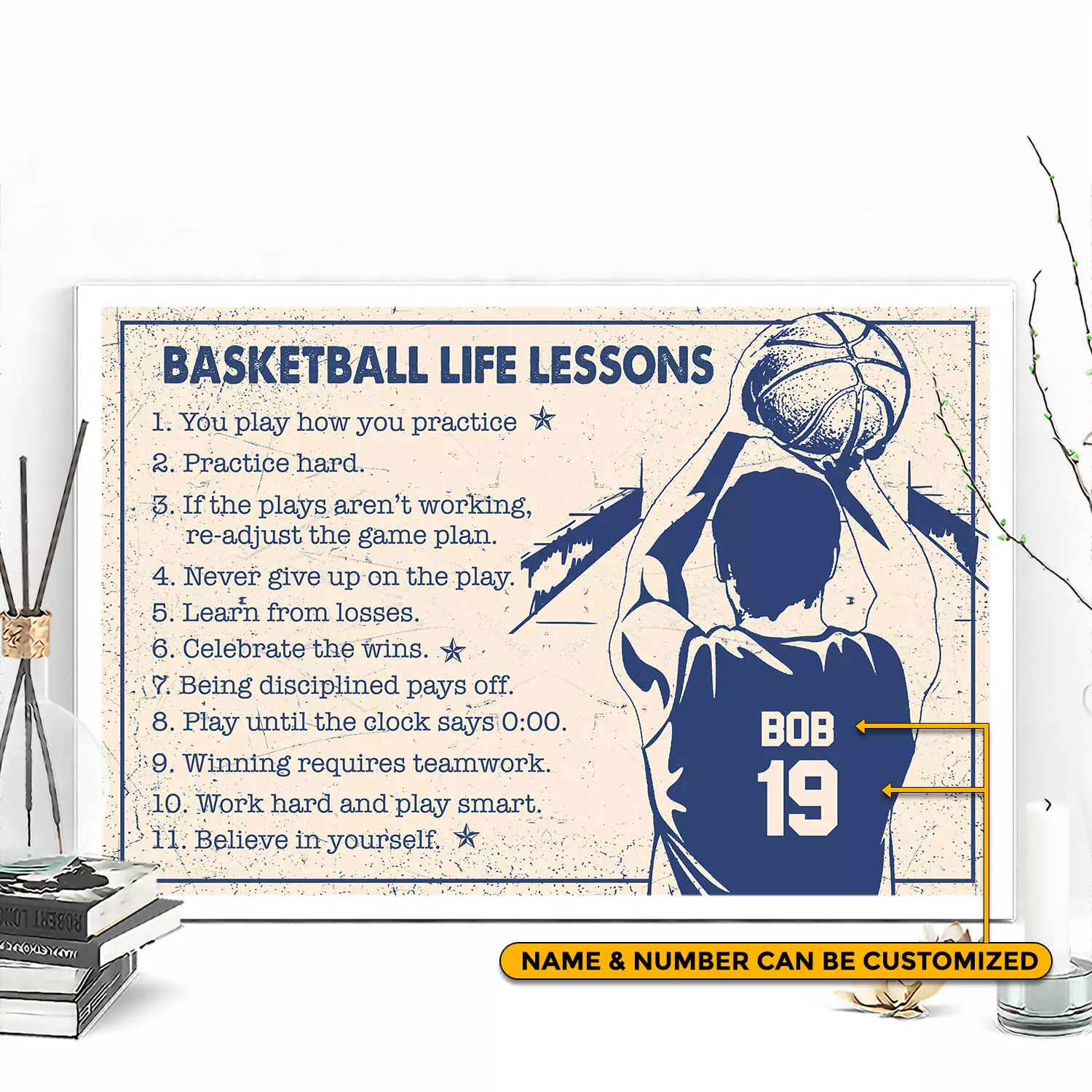 Personalized Basketball Life Lessons Poster | You Play How You Practice ...