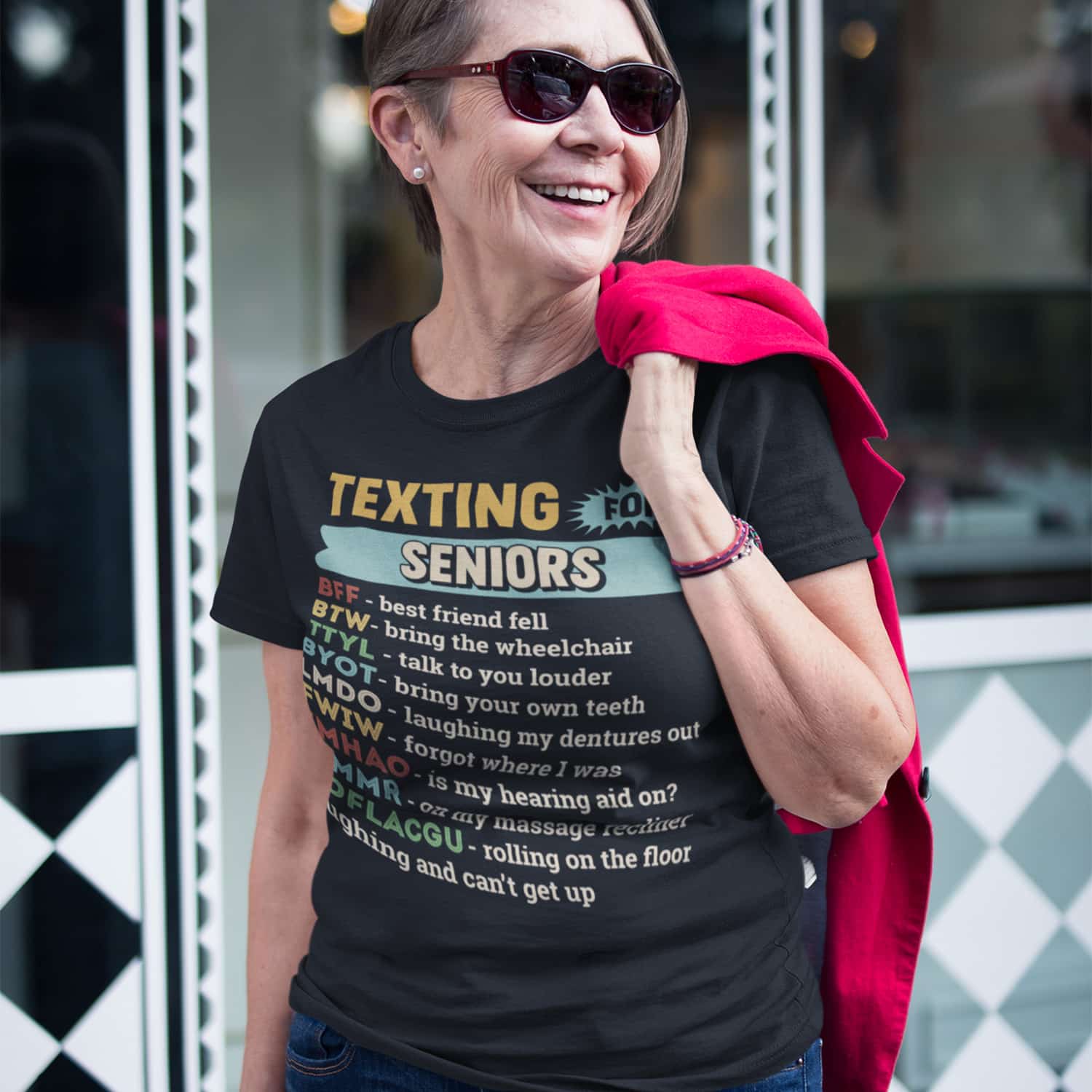 Texting for Seniors Funny T-Shirt - Funny Old People Gifts Shirt | CubeBik