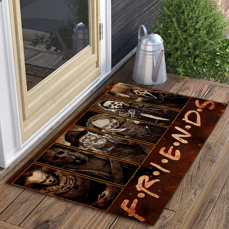 Halloween Horror Characters Friend Doormat - Outdoor Indoor Doormat ...
