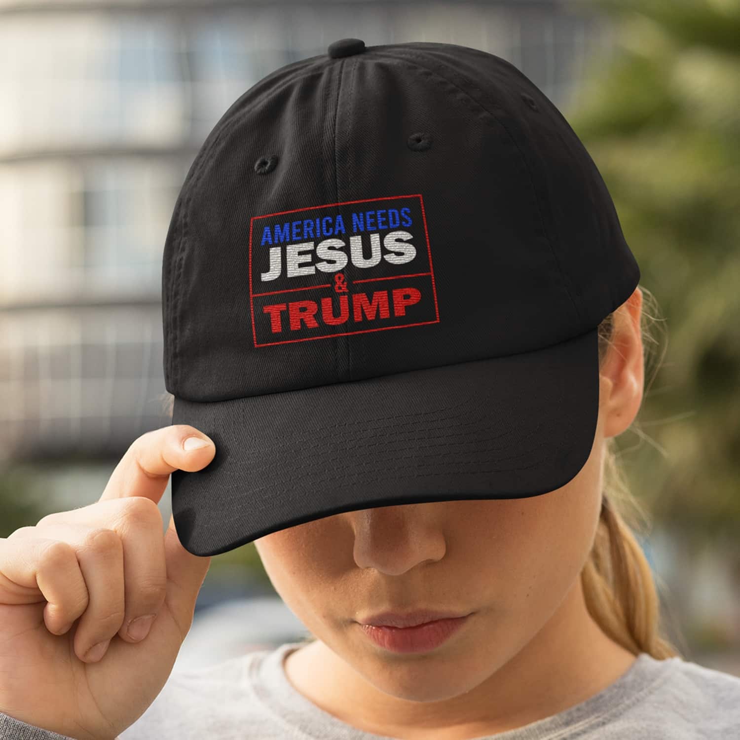 America Needs Jesus and Trump Twill Cap - High-Profile Snapback Hat ...