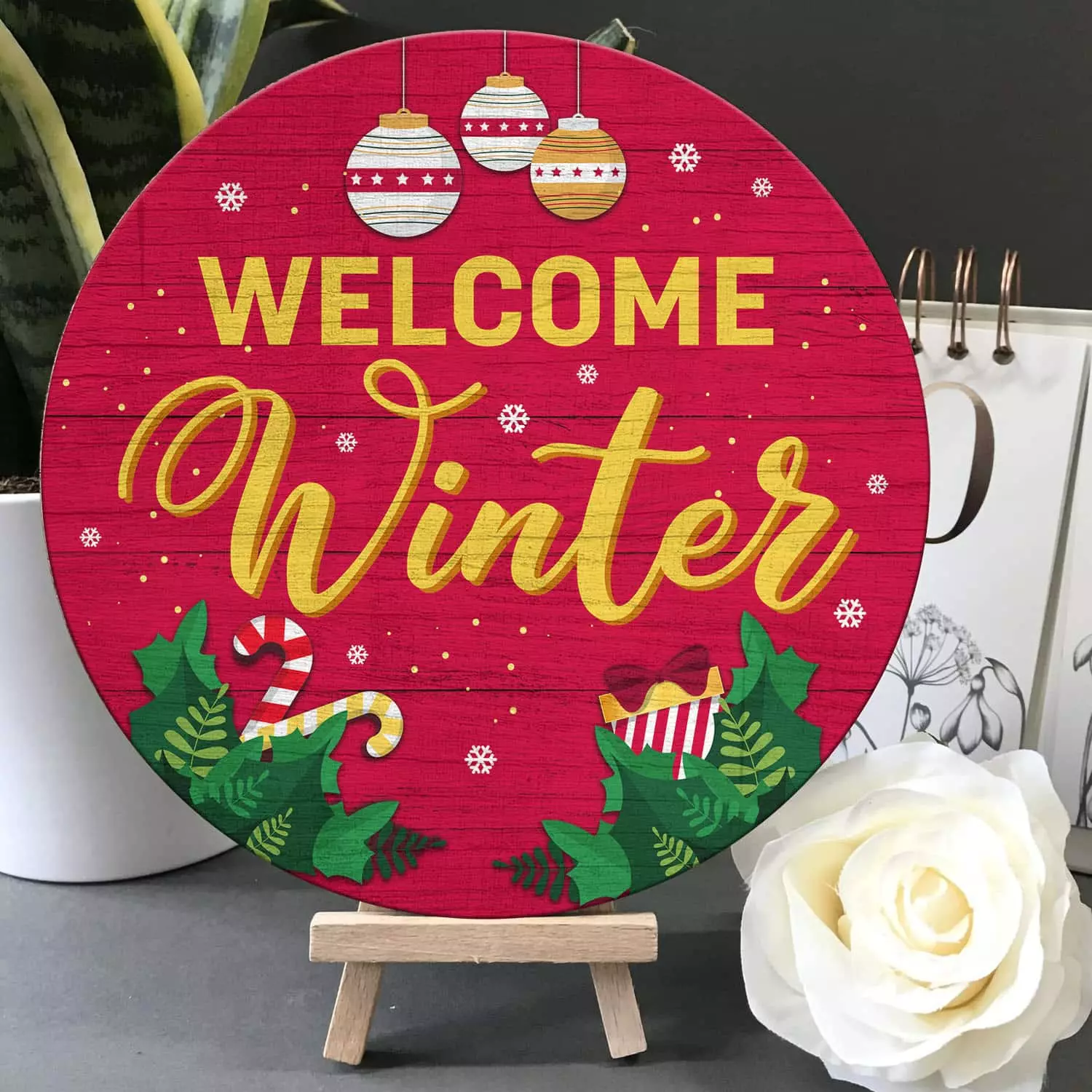 Welcome Winter Sign Winter Welcome Door Hanger Christmas Decorative ...