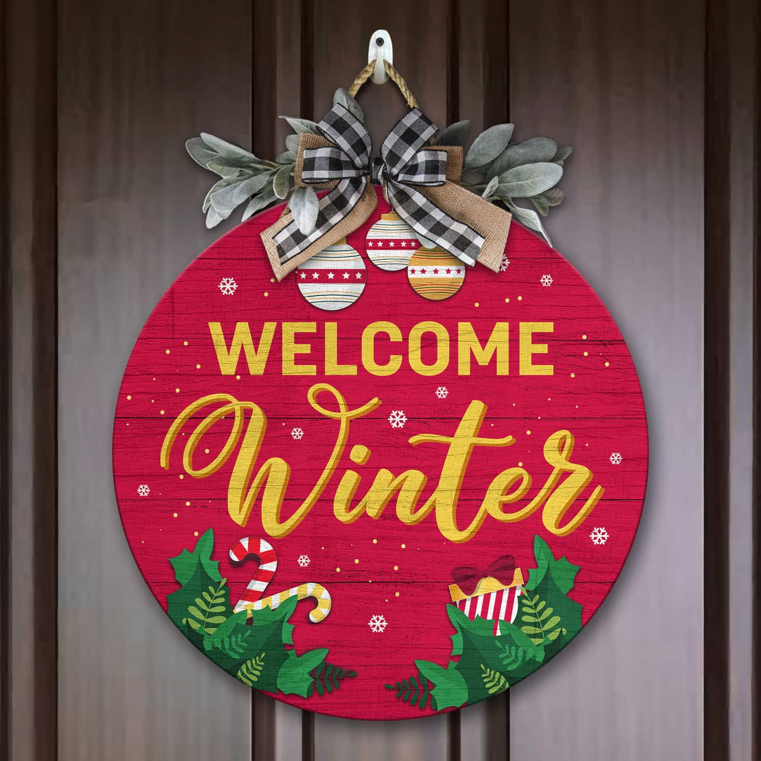 Welcome Winter Sign Winter Welcome Door Hanger Christmas Decorative ...