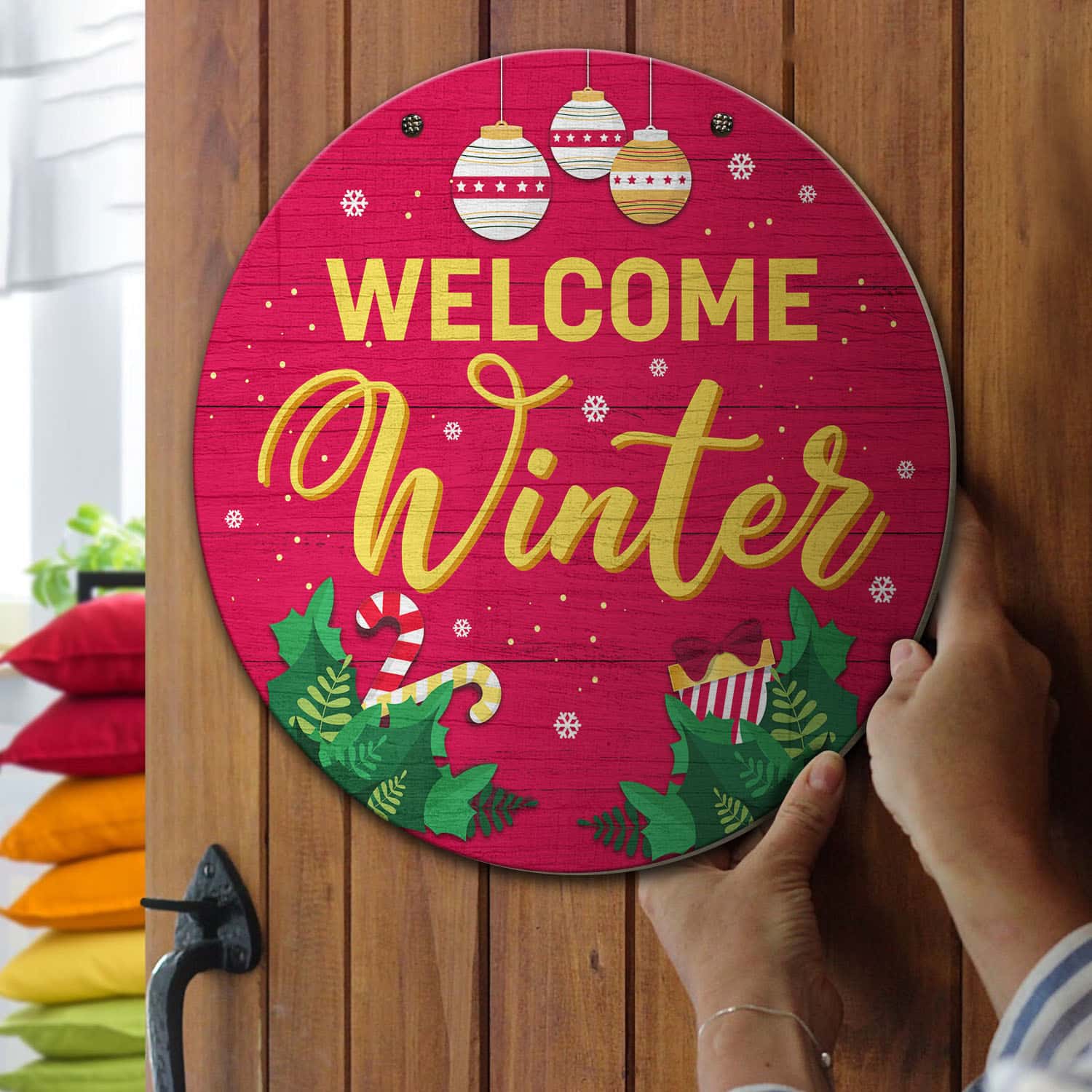 Welcome Winter Sign Winter Welcome Door Hanger Christmas Decorative ...