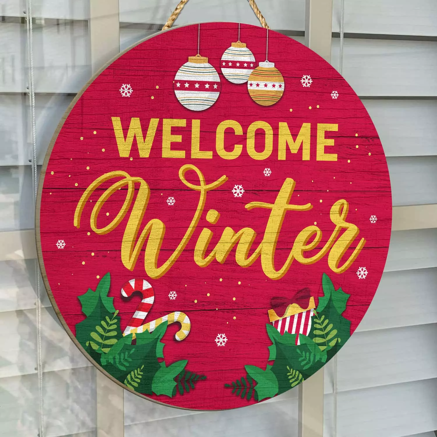 Welcome Winter Sign Winter Welcome Door Hanger Christmas Decorative ...