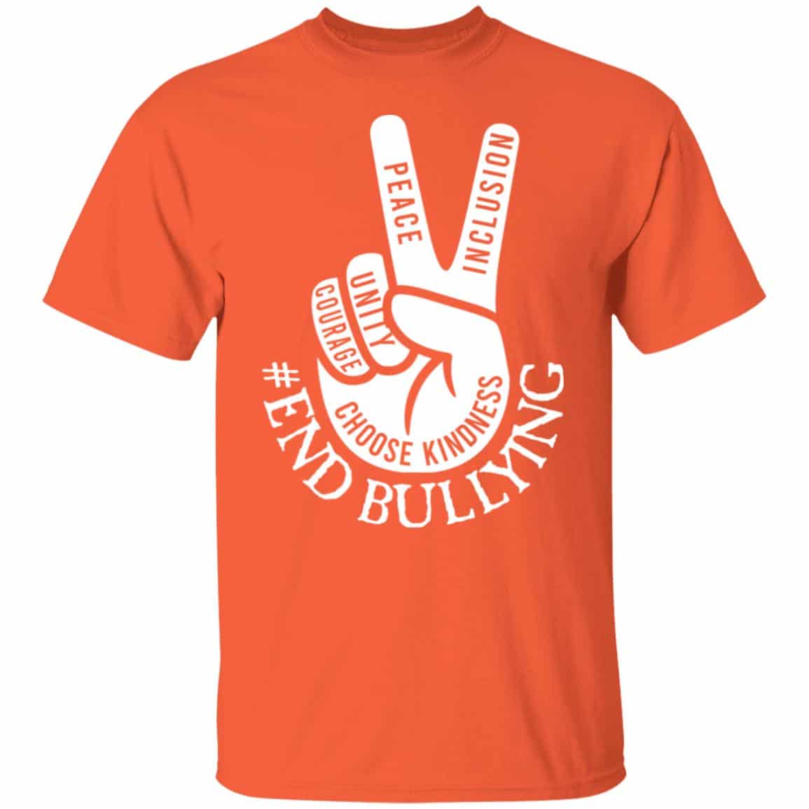 Unity Day End Bullying Peace Sign Language Orange T-shirt - Anti ...