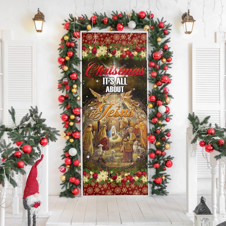 Christmas It's All About Jesus Merry Christmas Decorative Door Cover ...