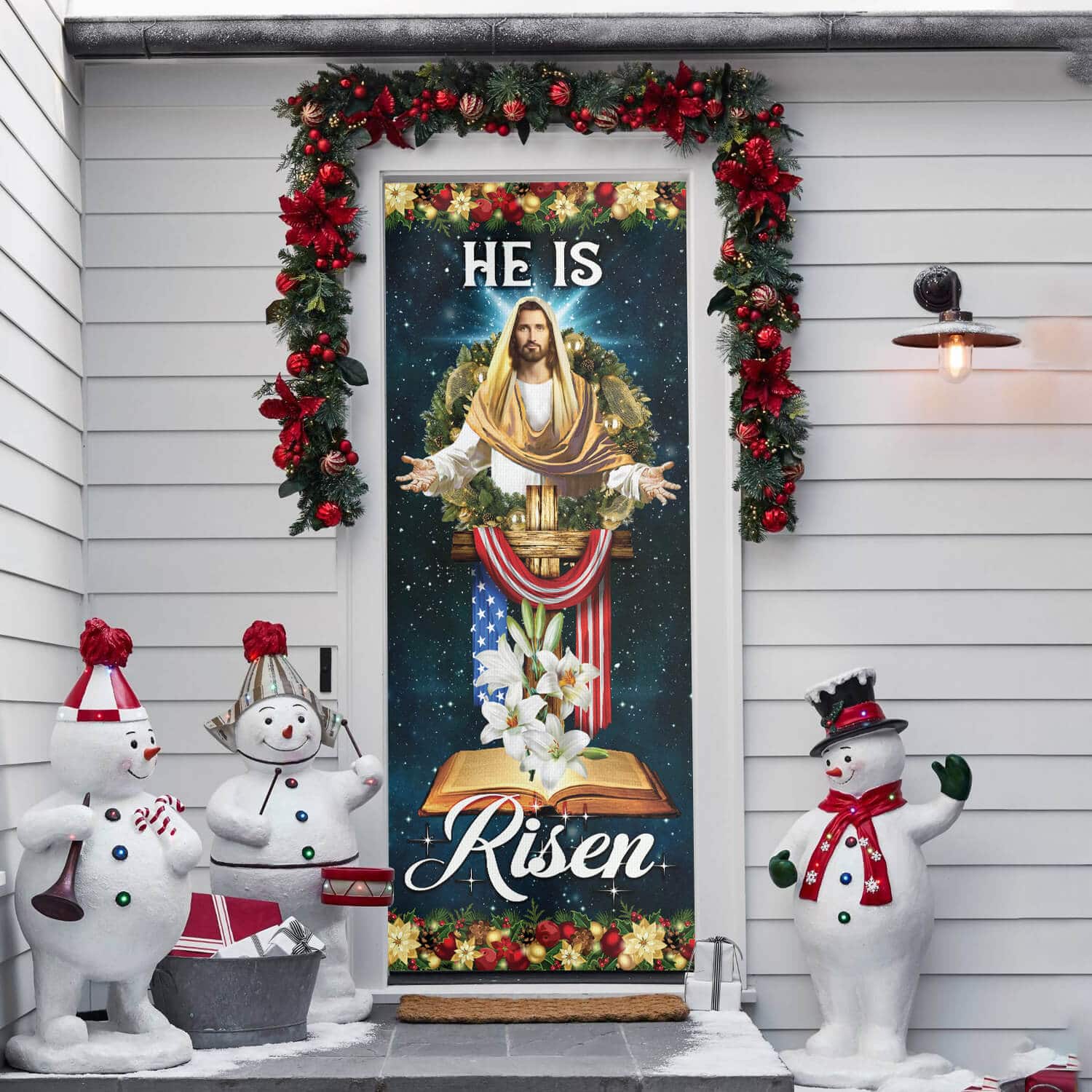Jesus Christ Christmas Decorative Front Door Cover - Christmas Nativity ...