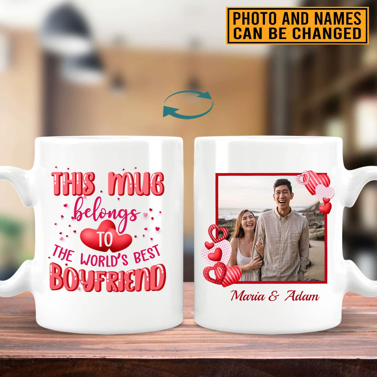 Custom Photo Valentines Gifts This Mug Belongs To The World's Best ...