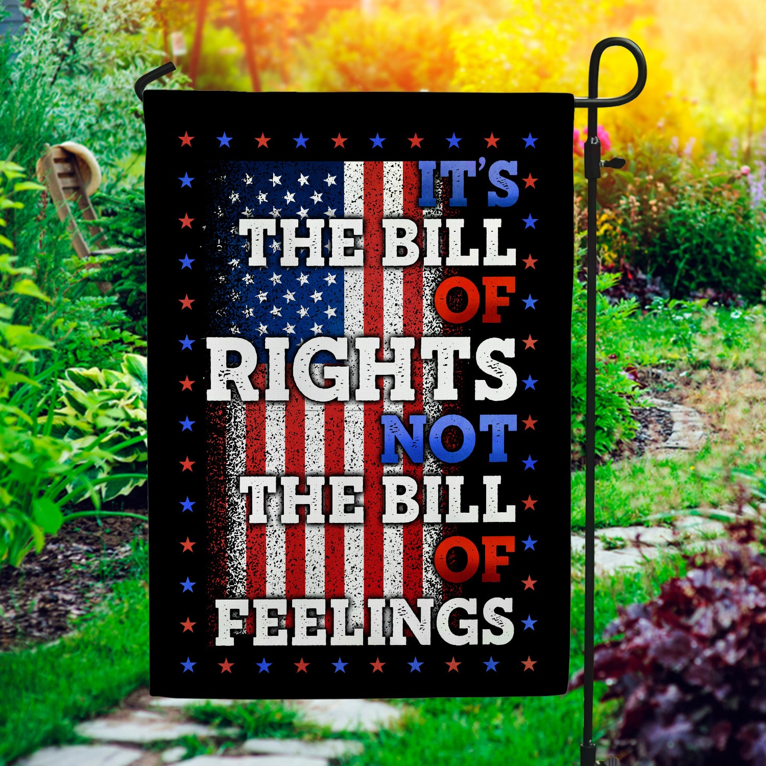 It's The Bill Of Rights Not The Bill Of Feelings American Flag Outdoor ...