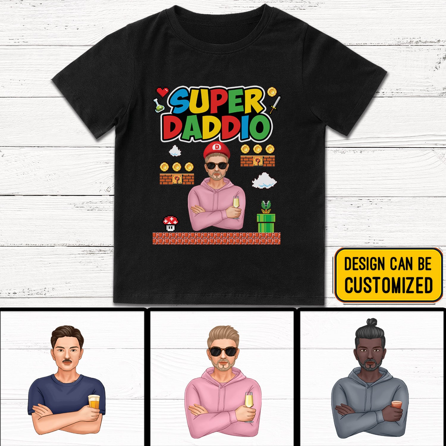 Super Daddio T-Shirt Funny Fathers Day Gifts Personalized | CubeBik