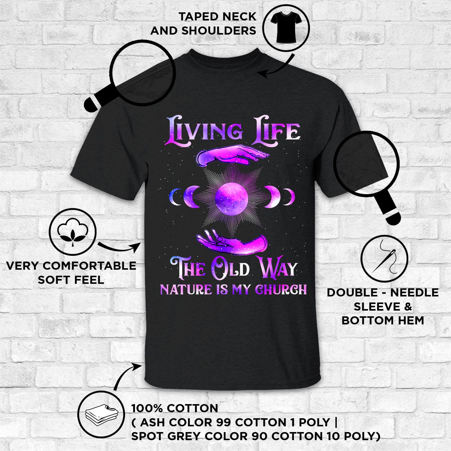 Living Life The Old Way Nature Is My Church T-Shirt - Witch V-Neck ...