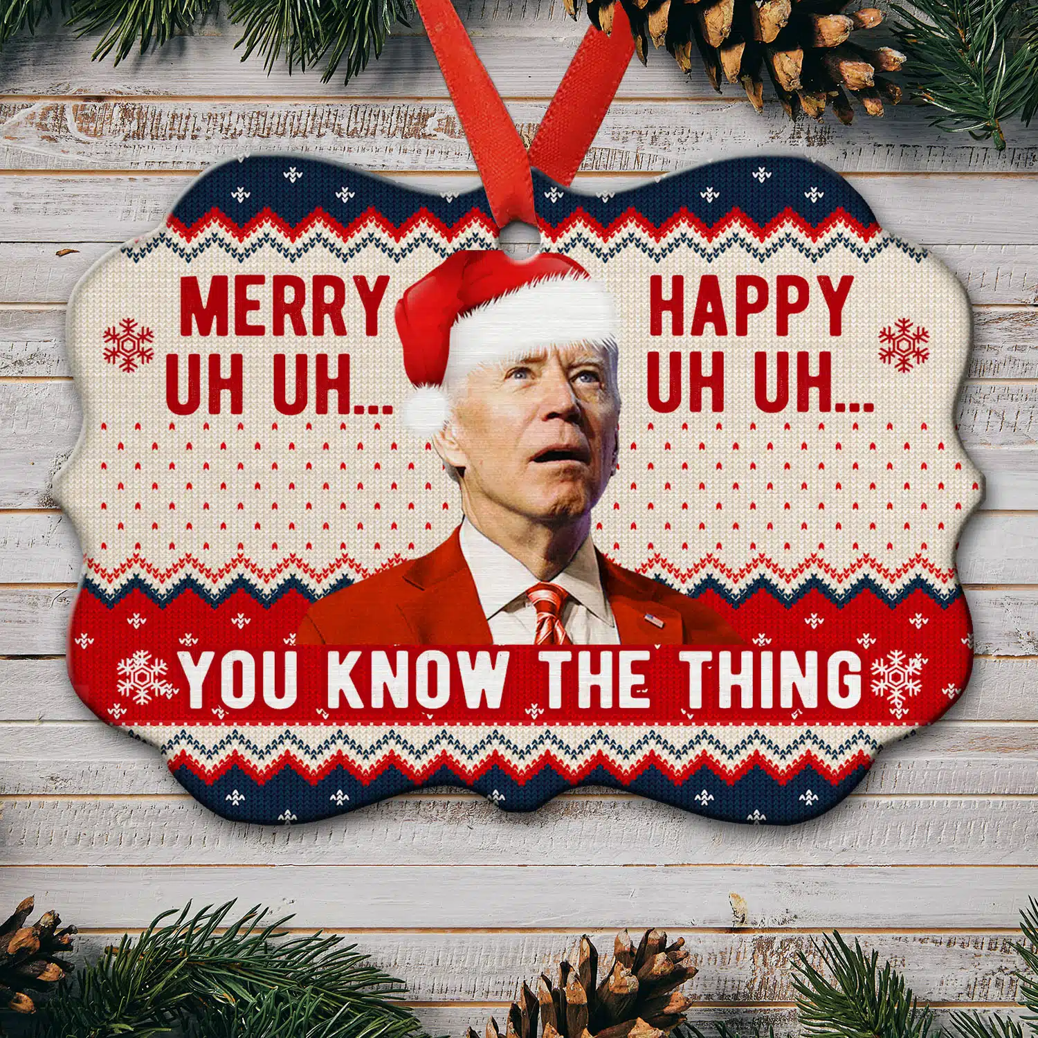 Merry Uh Uh Happy Uh Uh You Know The Thing Funny Biden Ugly Christmas ...