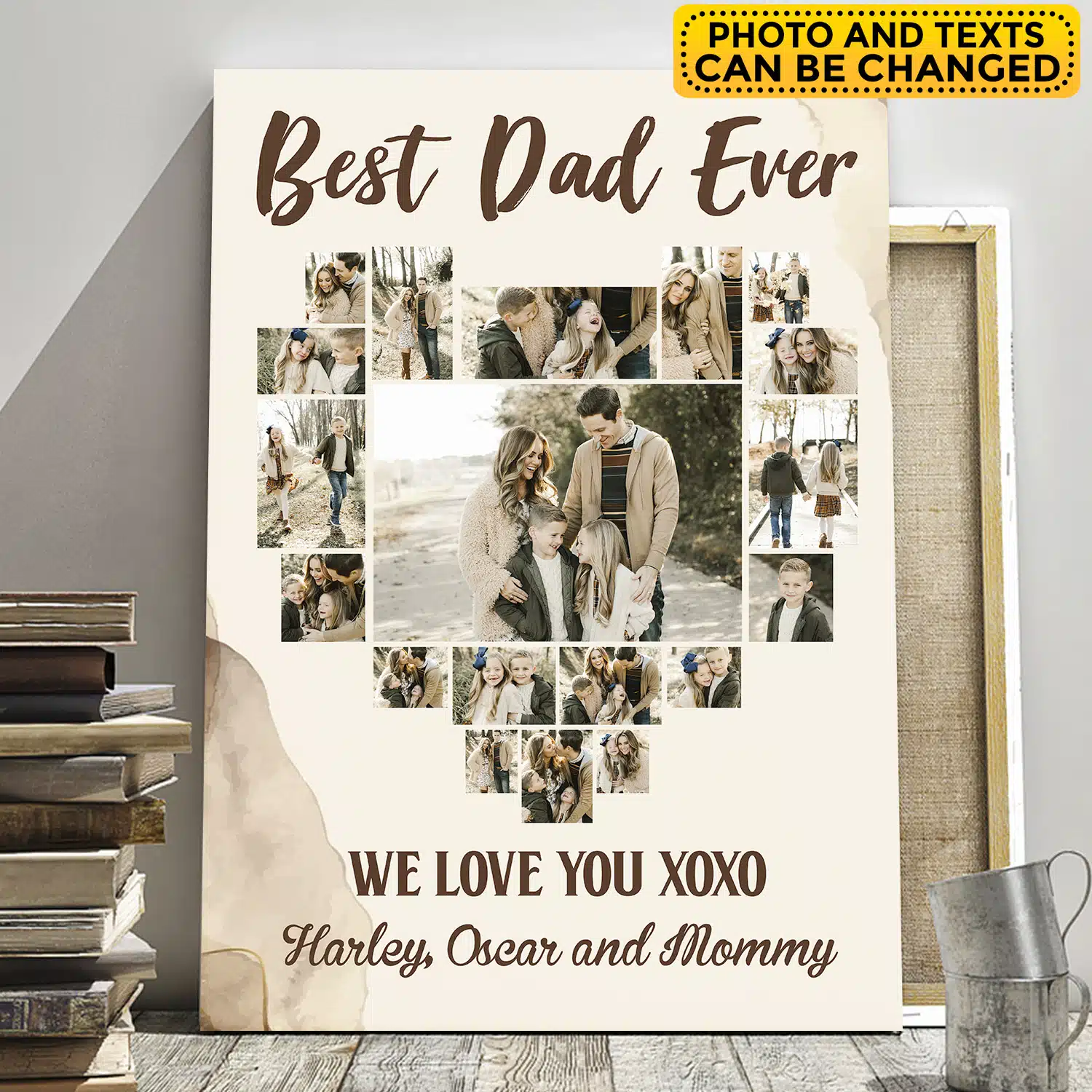 Best Dad Ever Personalized Photo Canvas Poster - Fathers Day Gift ...